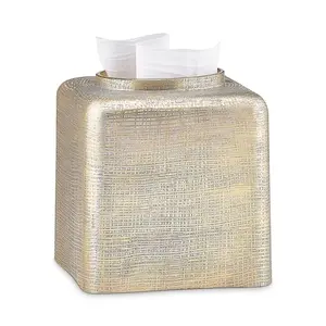 LABRAZEL Woven Tissue Box - Silver/gold