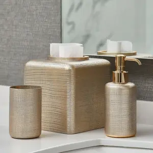LABRAZEL Woven Tissue Box - Silver/gold