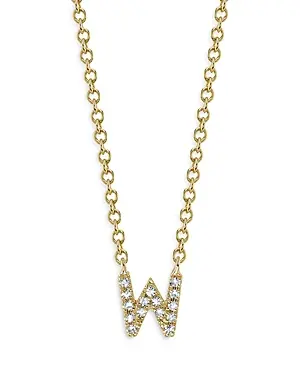 MOON & MEADOW Moon & Meadow 14K Yellow Gold Diamond Initial Pendant Necklace W