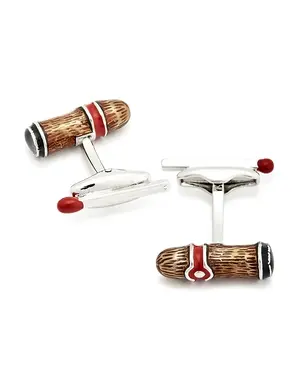 LINK UP Cigar & Match Cufflinks - Brown