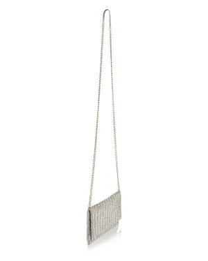 Aqua Megan Crystal Beaded Clutch - Silver/gold