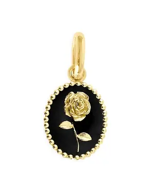 Gigi Clozeau 18k Yellow Gold Rose Pendant - Black/gold