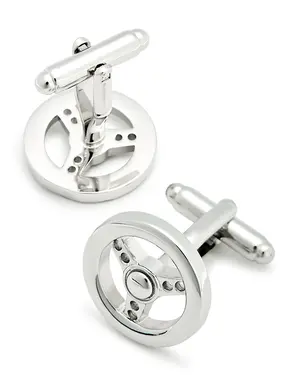 LINK UP Steering Wheel Cufflinks - Silver