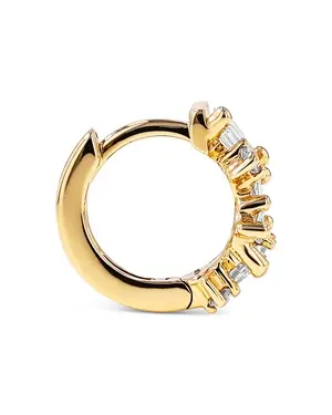 SUZANNE KALAN 18k Yellow Diamond Huggie Hoop Earrings - Gold