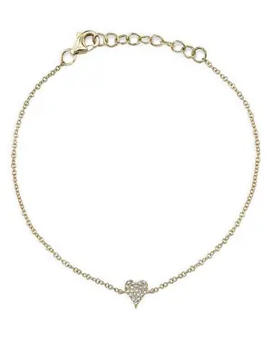 MOON & MEADOW 14k Yellow Diamond Heart Bracelet - Gold