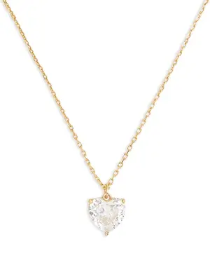 Kate Spade New York Heart Pendant Necklace - Clear/gold