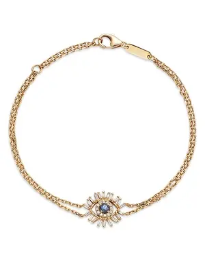 SUZANNE KALAN 18k Yellow Gold Evil Eye Bracelet - Blue/gold
