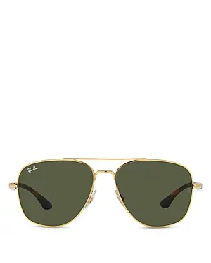 Ray-ban Aviator Sunglasses Gold/green Solid