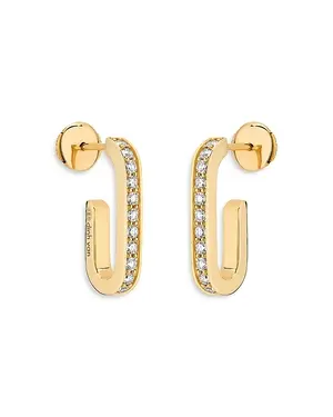 DINH VAN 18k Yellow Maillon Diamond Drop Earrings