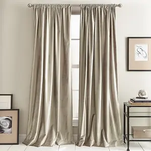 Dkny Modern Knotted Velvet 108 X 50 Window Panel, Pair - Champagne
