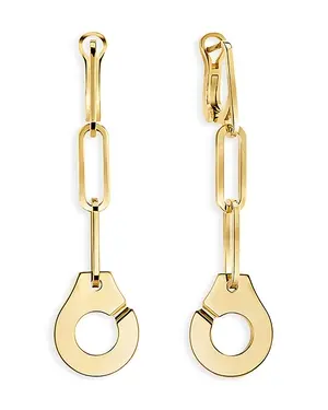 DINH VAN 18k Yellow Menottes Link Drop Earrings - Gold