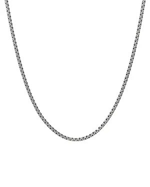 David Yurman Sterling Small Double Box Chain Necklace - Silver