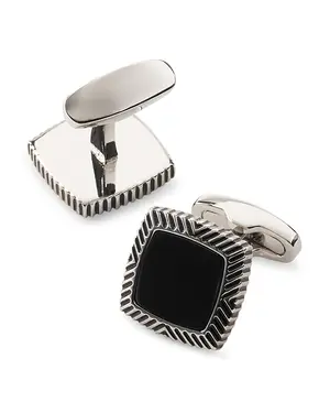 LINK UP Square Cufflinks - Onyx