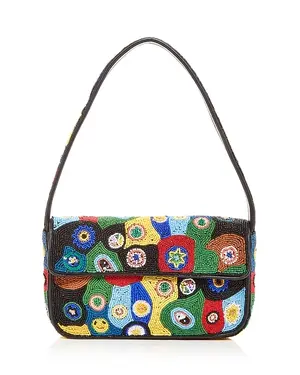 Staud Tommy Beaded Shoulder Bag - Millefiore Black