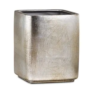LABRAZEL Ava Gold Tone Waste Basket Silver Leaf