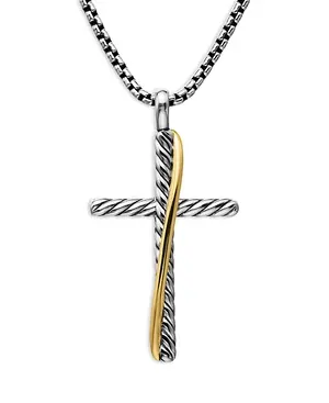 David Yurman Crossover Cross Necklace - Gold/silver