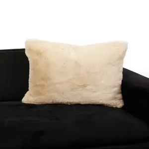 Apparis Brenn Faux Fur Pillow, Square - Latte