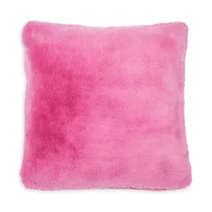 Apparis Brenn Faux Fur Pillow, Square Sugar Pink