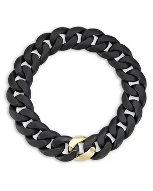 Roberto Demeglio Groumette Diamond, 18k Gold & Ceramic Link Bracelet - Black/gold