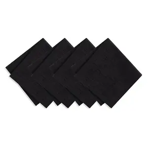 ELRENE HOME FASHIONS Continental Solid Texture Water And Stain Resistant Napkins, Set Of 4 - Black