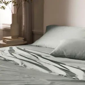 BOLL & BRANCH Signature Organic Cotton Hemmed Sheet Set, Full - Sageleaf