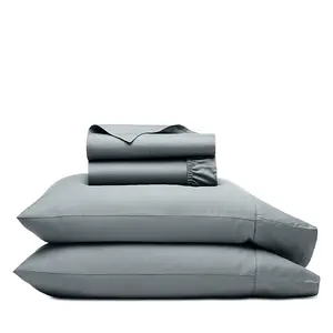 BOLL & BRANCH Signature Organic Cotton Hemmed Sheet Set, Queen Bluestone
