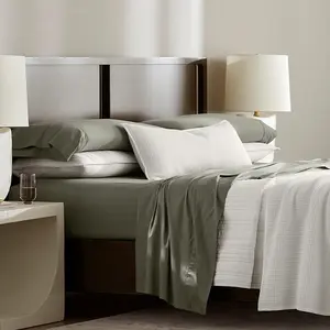 BOLL & BRANCH Signature Organic Cotton Hemmed Sheet Set, King With Standard Pillowcases Juniper