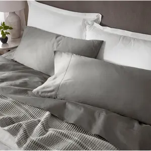 BOLL & BRANCH Signature Organic Cotton Hemmed Sheet Set, King With Standard Pillowcases - Stone