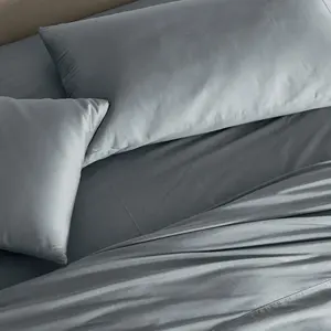 BOLL & BRANCH Signature Organic Cotton Hemmed Sheet Set, Split King - Bluestone