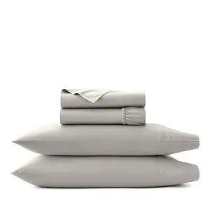 BOLL & BRANCH Signature Organic Cotton Hemmed Sheet Set, Split King Pewter