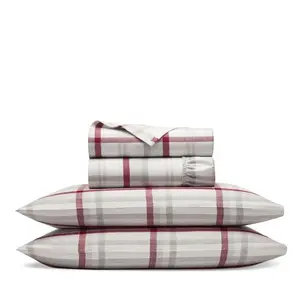 BOLL & BRANCH Flannel Sheet Set, Twin - Cranberry