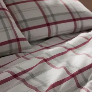 BOLL & BRANCH Flannel Sheet Set, Twin - Cranberry