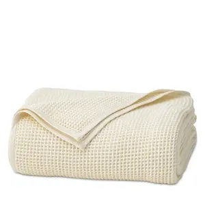 BOLL & BRANCH Waffle Cotton Bed Blanket, King/cali King - Cream