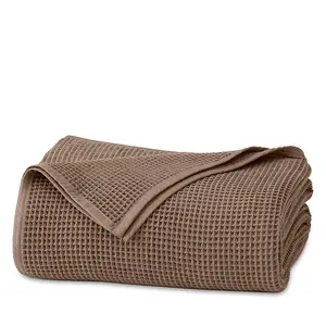 BOLL & BRANCH Waffle Cotton Bed Blanket, King/cali King Walnut