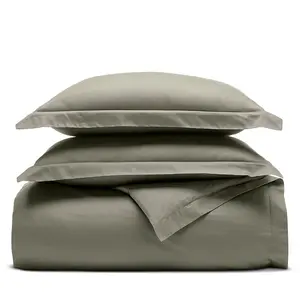 BOLL & BRANCH Percale Hemmed Duvet Set, Full/queen - Juniper