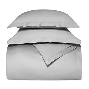 BOLL & BRANCH Percale Hemmed Duvet Set, Full/queen - Pewter