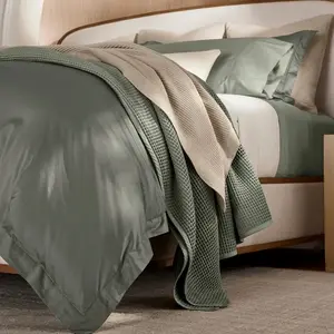 BOLL & BRANCH Percale Hemmed Duvet Cover Set, King/cal King - Juniper