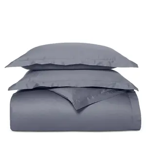 BOLL & BRANCH Percale Hemmed Duvet Set, King/cal King - Mineral
