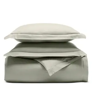 BOLL & BRANCH Percale Hemmed Duvet Cover Set, King/cal King - Sageleaf