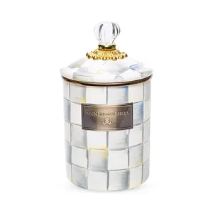 MACKENZIE-CHILDS Sterling Check Enamel Canister, Medium - Multi