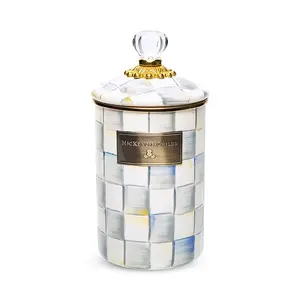 MACKENZIE-CHILDS Sterling Check Enamel Canister, Large - Multi