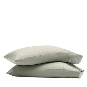 BOLL & BRANCH Percale Hemmed Pillowcase Set, Standard Sageleaf