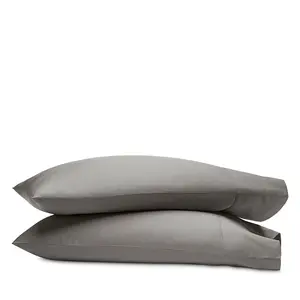 BOLL & BRANCH Percale Hemmed Pillowcase Set, Standard Stone