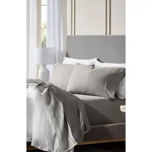 BOLL & BRANCH Percale Hemmed Pillowcase Set, Standard - Stone