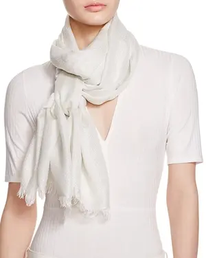 V. Fraas Fraas Solid Metallic Scarf - Exclusive Ivory