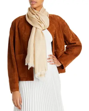 V. Fraas Fraas Solid Metallic Scarf - Exclusive Tan