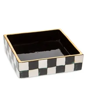 MACKENZIE-CHILDS Courtly Check Cocktail Napkin Holder - Black/white