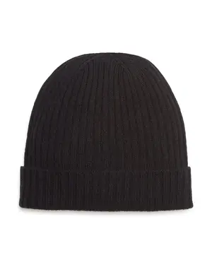 Bloomingdale'S Ribbed Cashmere Beanie - Black