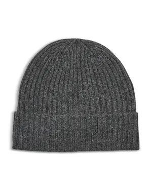 Bloomingdale'S Ribbed Cashmere Cuffed Beanie - Charcoal
