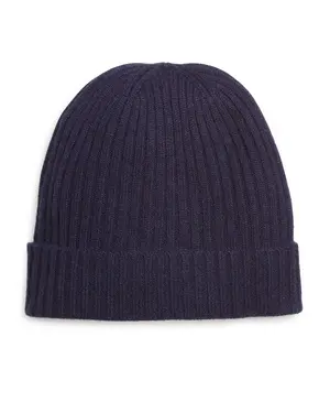 Bloomingdale'S Ribbed Cashmere Cuffed Beanie Navy
